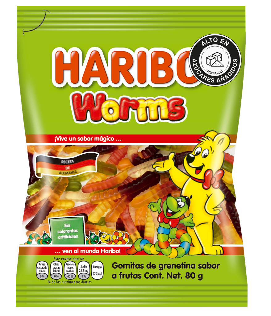 Gomas Haribo Gusanos 80Gr | SuperBooM